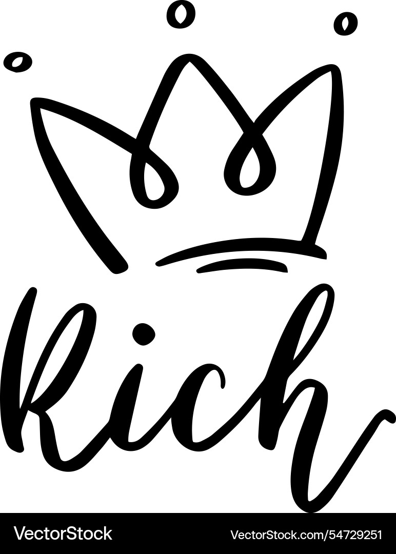 Simple hand drawn crown symbolizes richness Vector Image