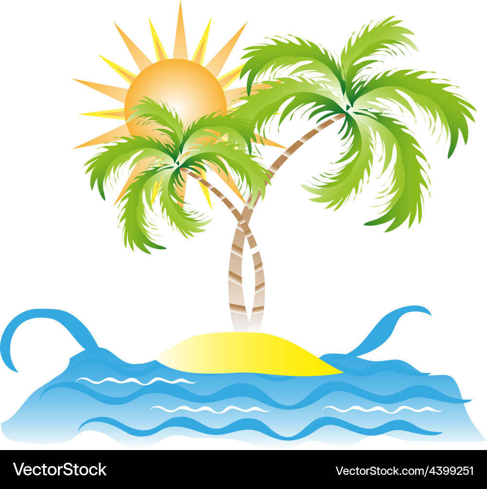 Tropical island Royalty Free Vector Image - VectorStock