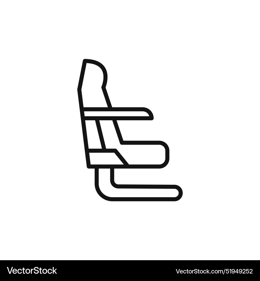 Airplane seat logo sign outline Royalty Free Vector Image