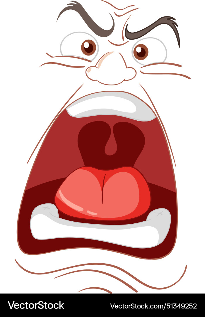 Art of a shocked angry expression Royalty Free Vector Image