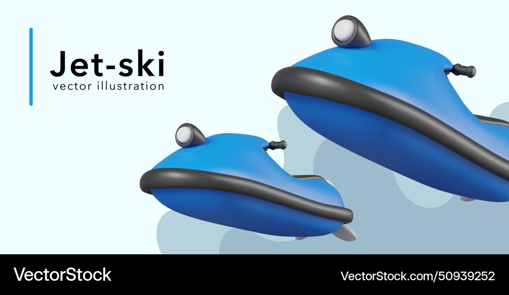 Banner with realistic jet ski advertising Vector Image