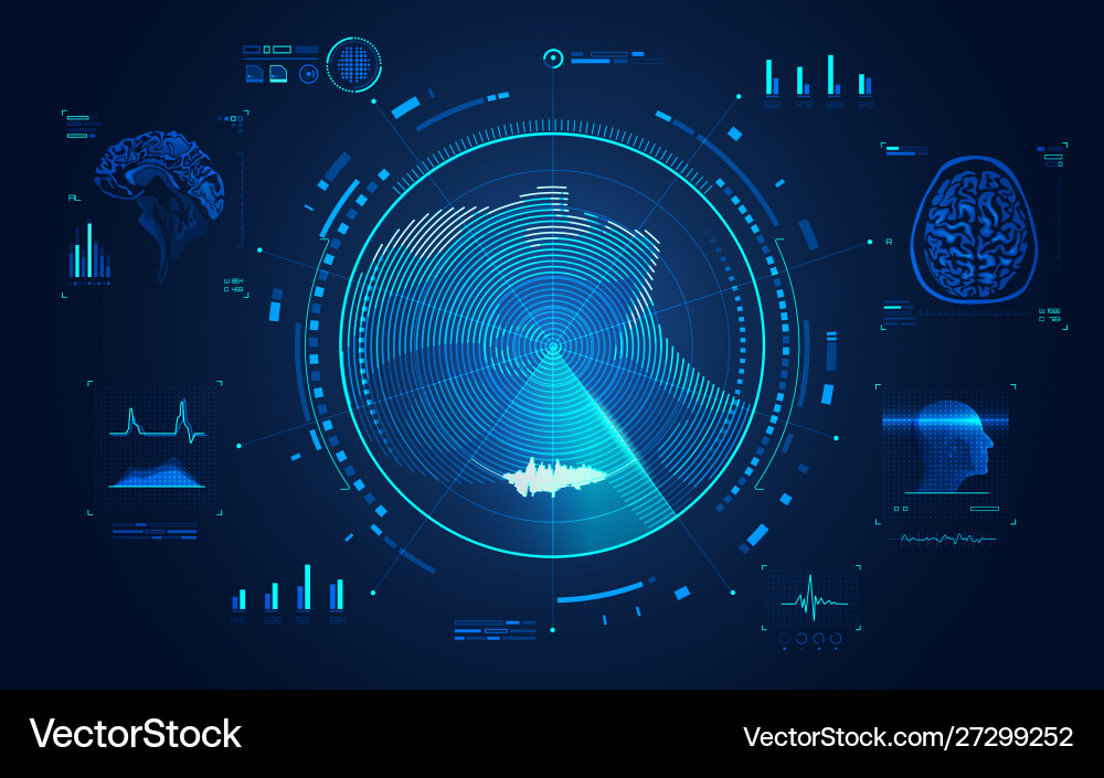 Brain scan Royalty Free Vector Image - VectorStock