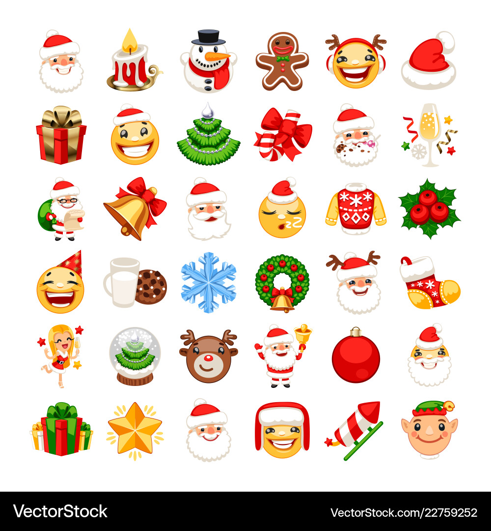 Emojis Christmas Vector Images (over 3,900)