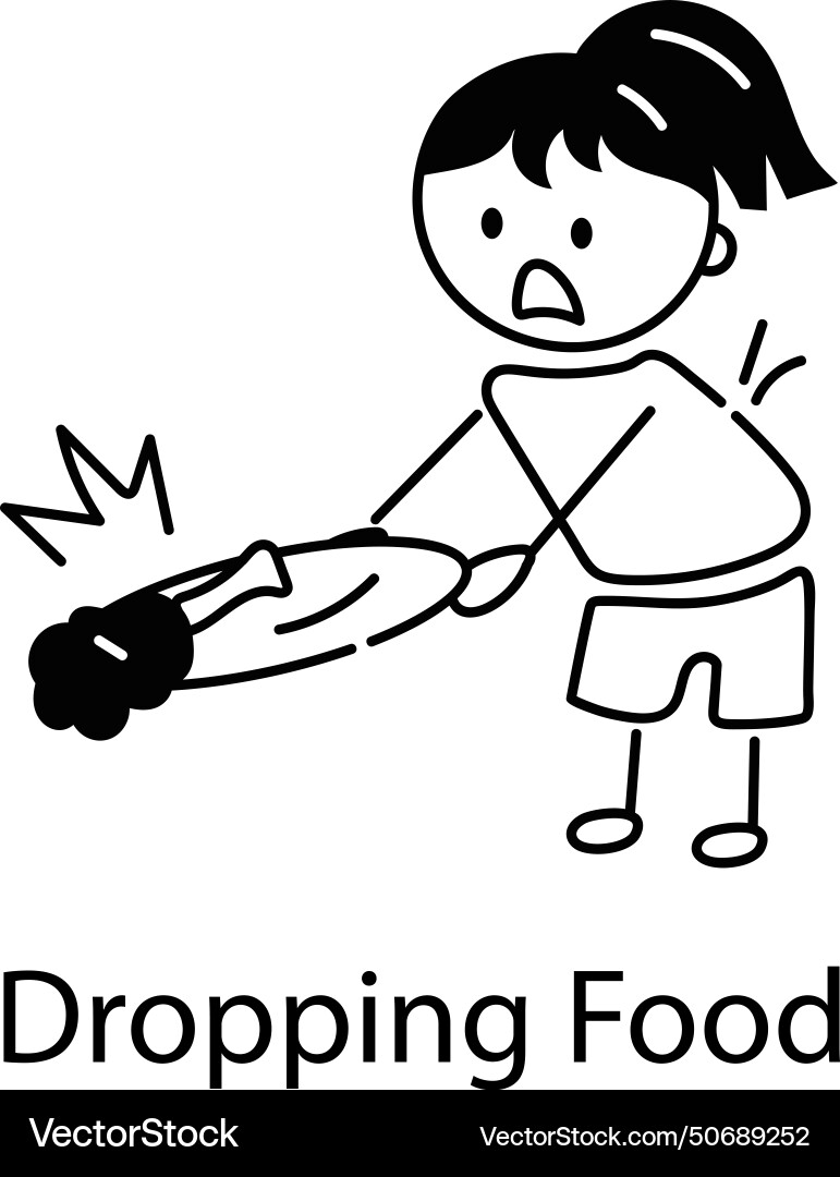 Dropping food Royalty Free Vector Image - VectorStock