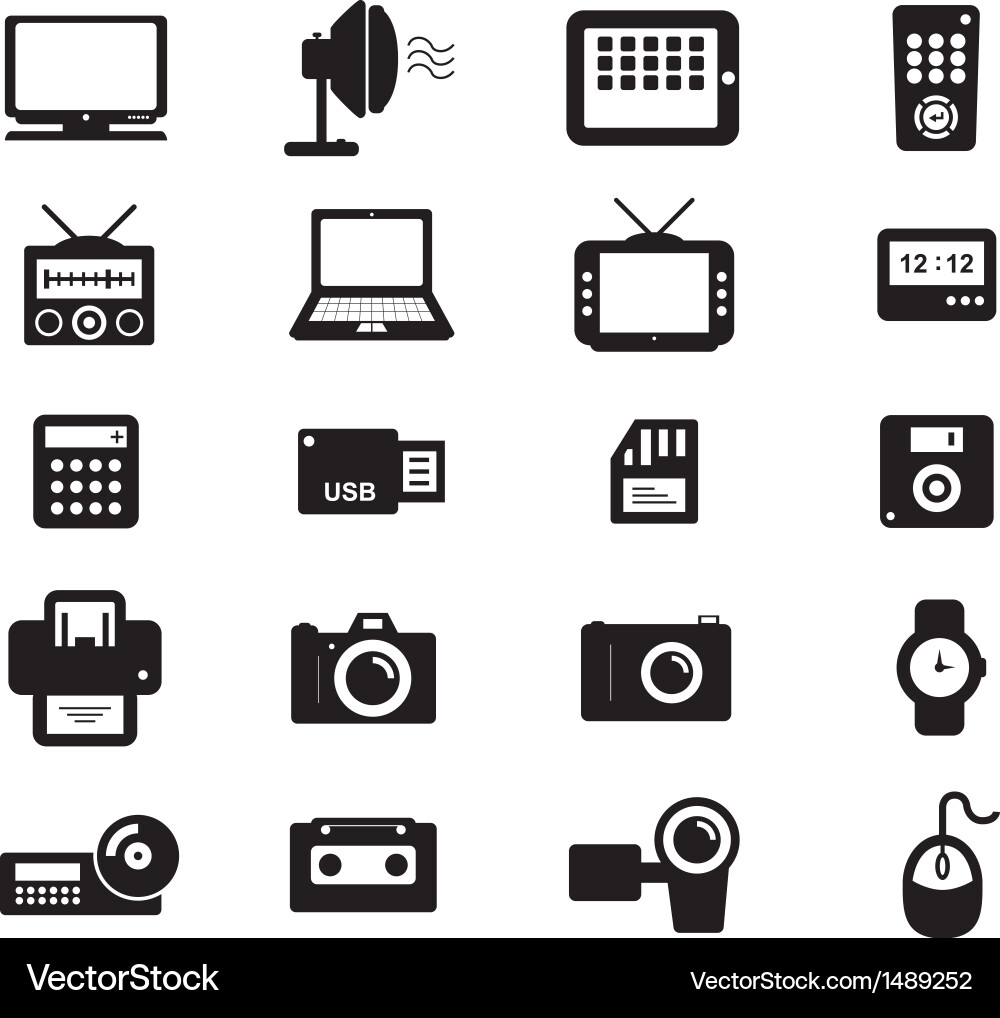 Electronic Devices & Accessories Icons Vector Image