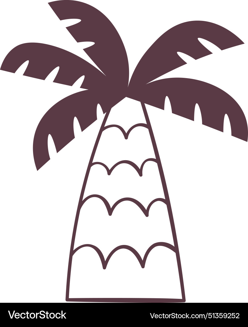 Palm tree outline Royalty Free Vector Image - VectorStock
