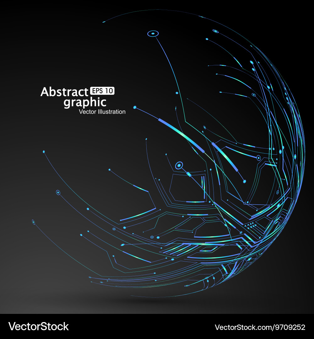 Point and line constructed the sphere wireframe Vector Image