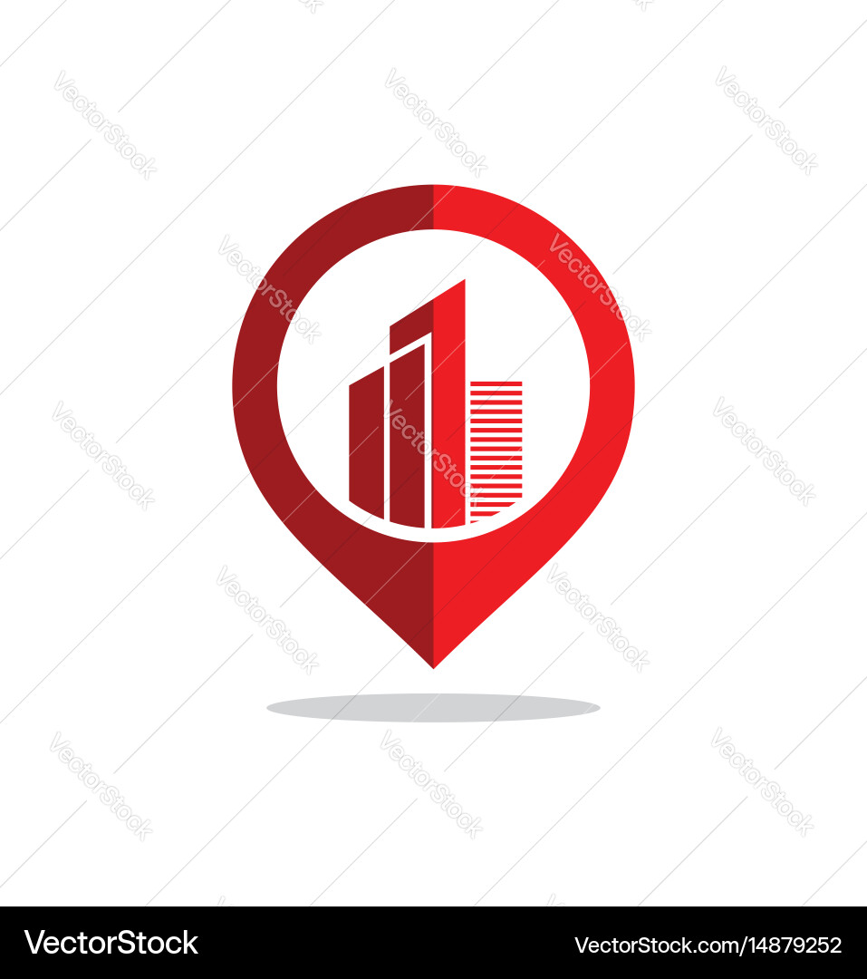 Position gps building town logo Royalty Free Vector Image