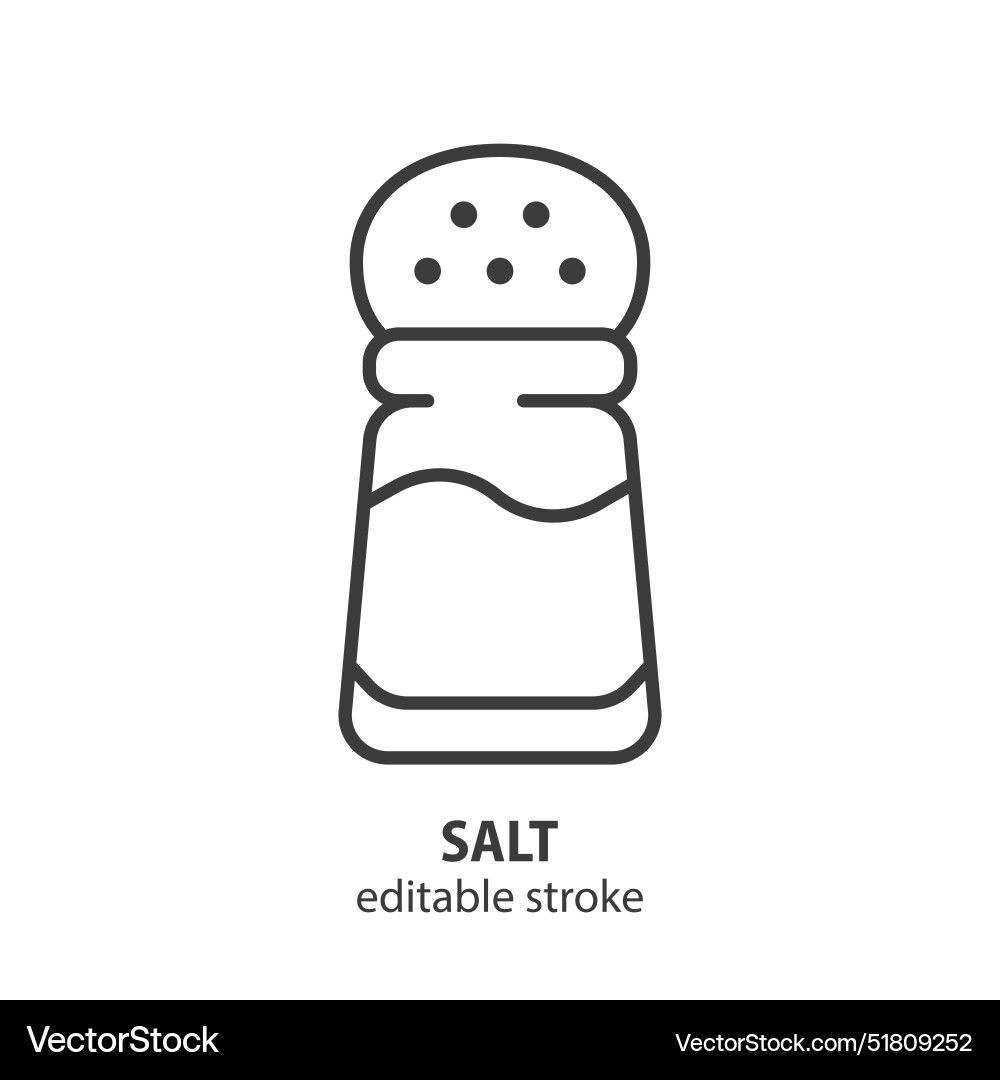 Salt shaker line icon cellar symbol spice Vector Image