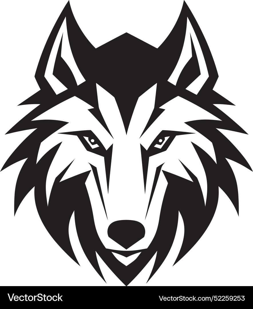 Artistic black wolf howling silhouetteintricate Vector Image