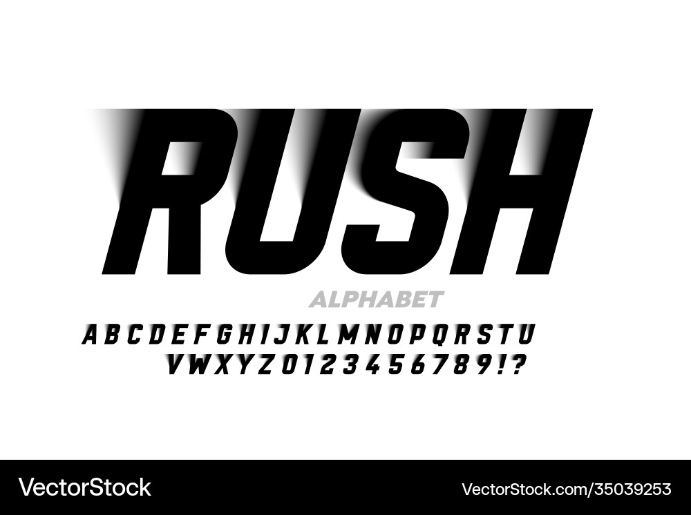 Dynamic Motion Alphabet Font - Speed & Energy Vector Image