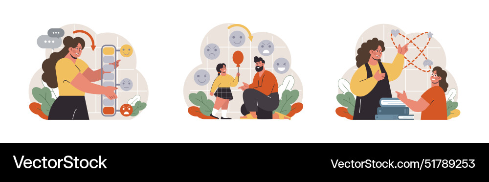 Emotional intelligence set emotion balance Vector Image