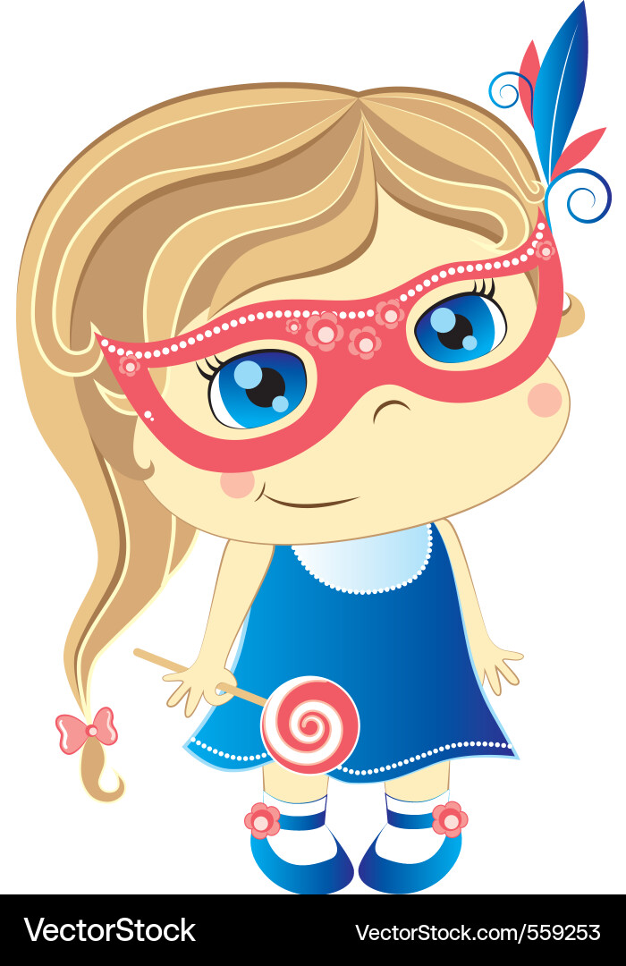 Girl in mask Royalty Free Vector Image - VectorStock