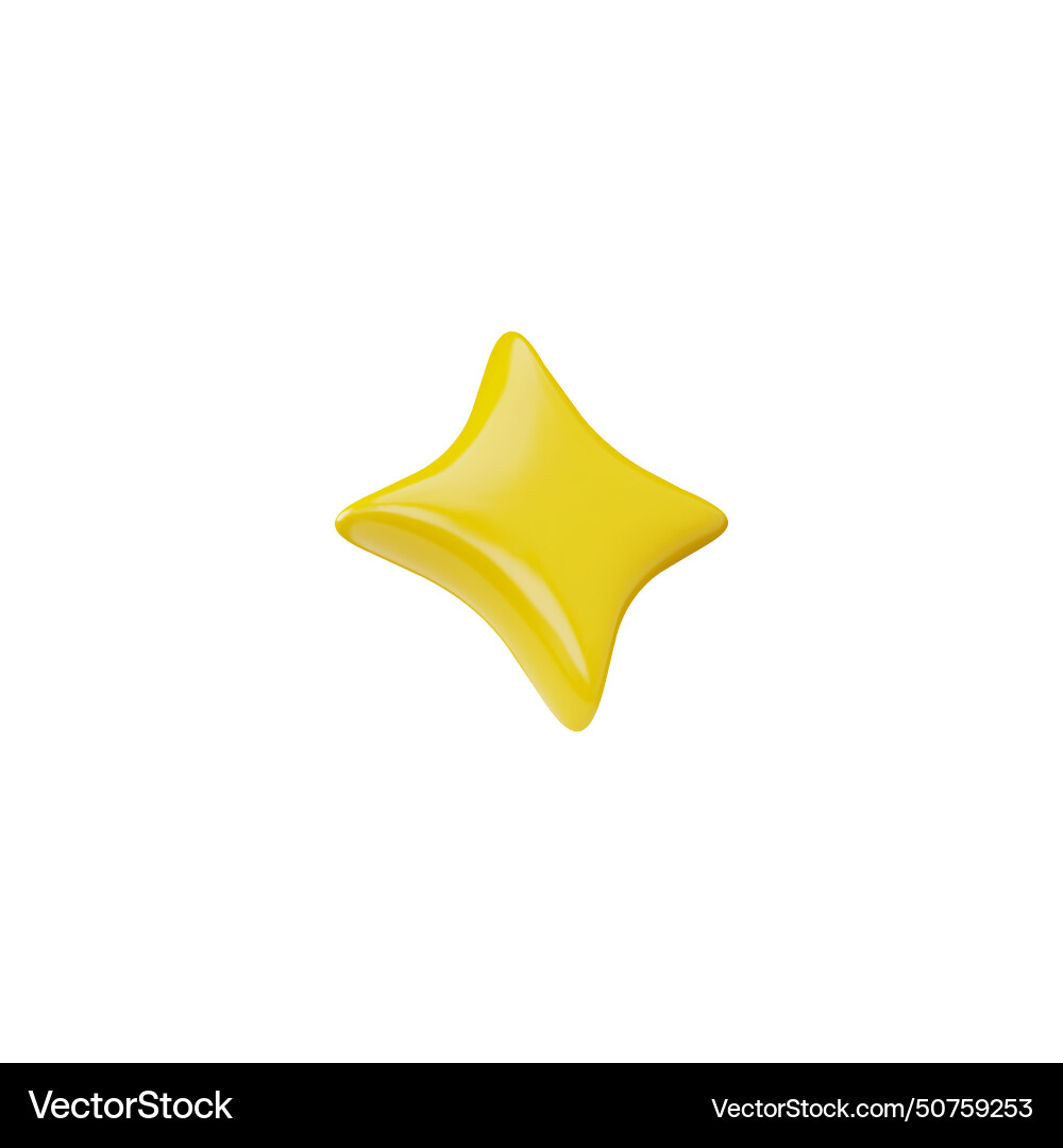 Isolated golden four-pointed star Royalty Free Vector Image