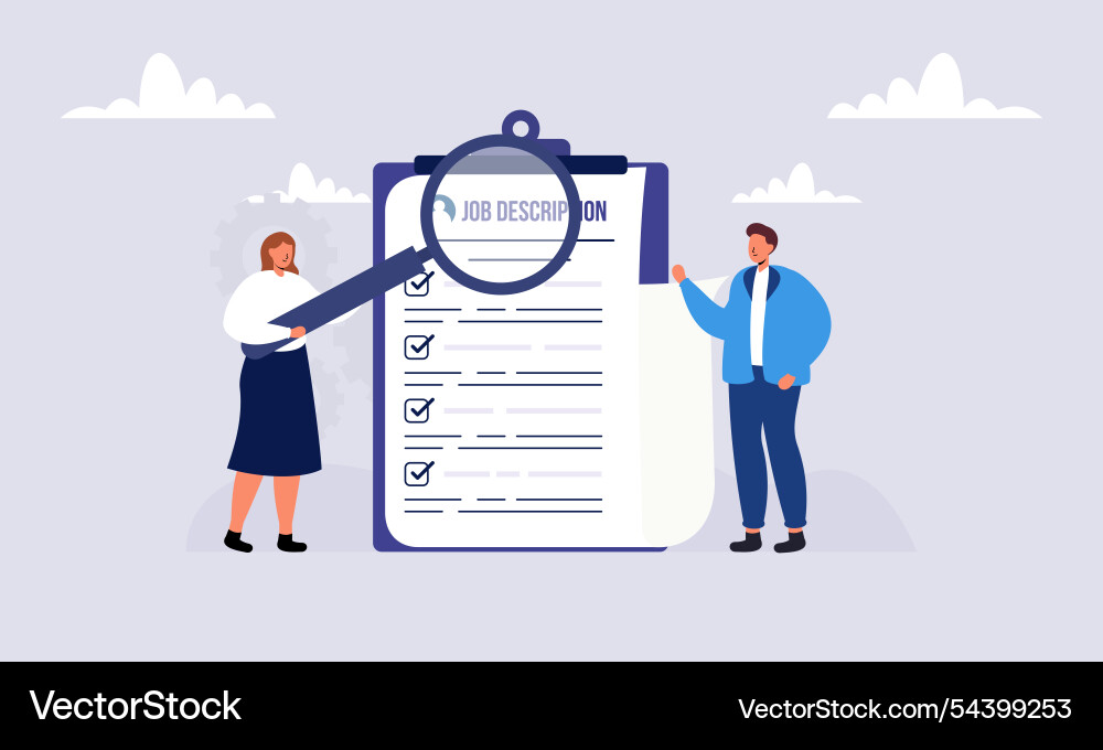 Job duties and responsibilities description Vector Image