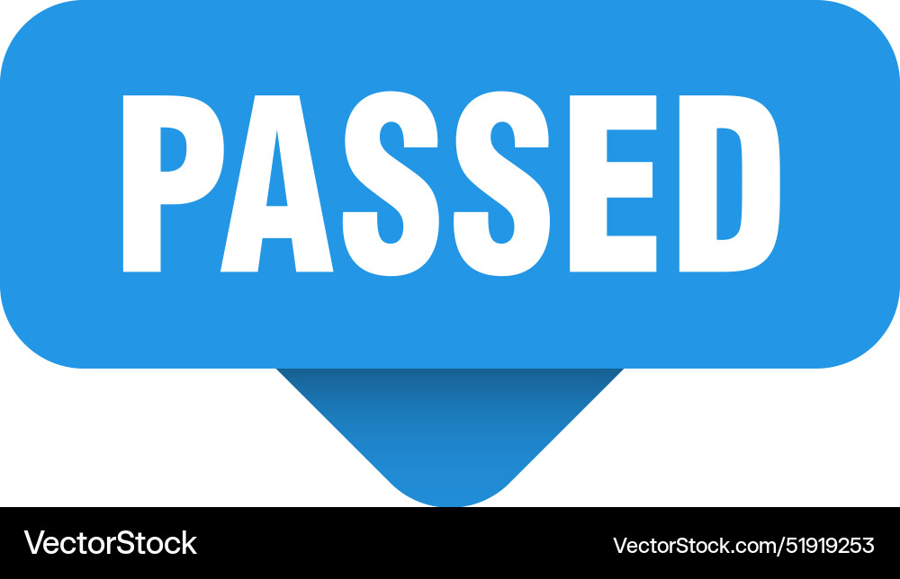 Passed sticker passed sign on transparent Vector Image