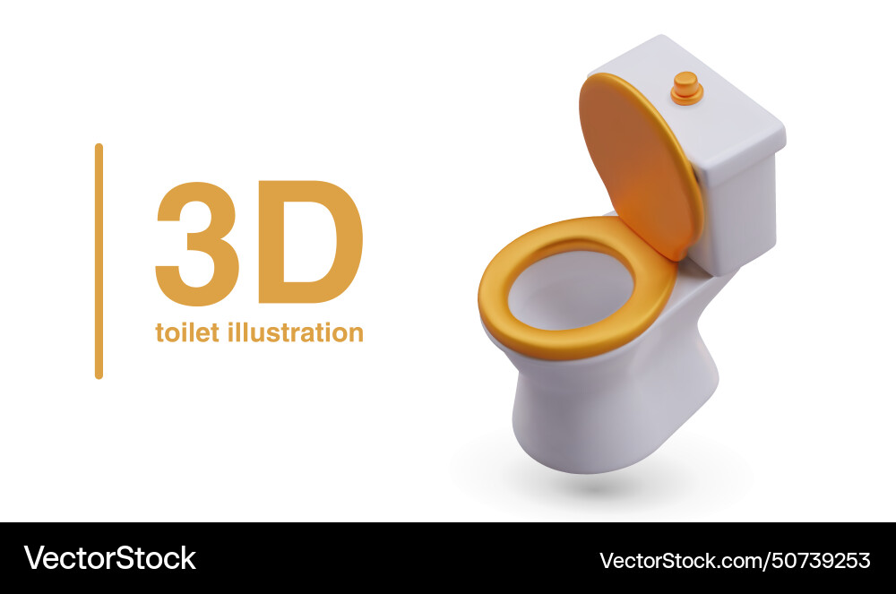 Realistic toilet with raised lid color Royalty Free Vector
