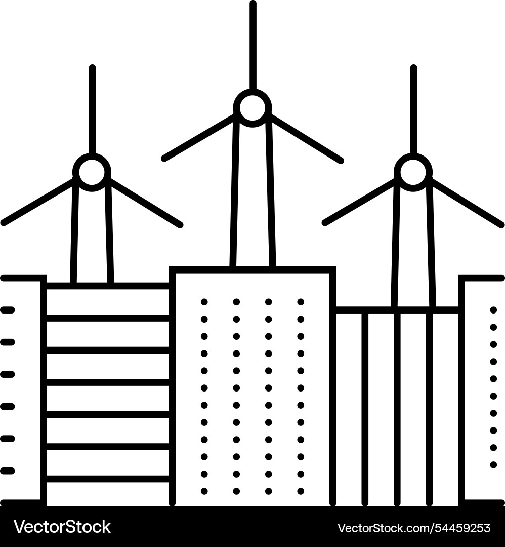 Smart grid energy line icon Royalty Free Vector Image