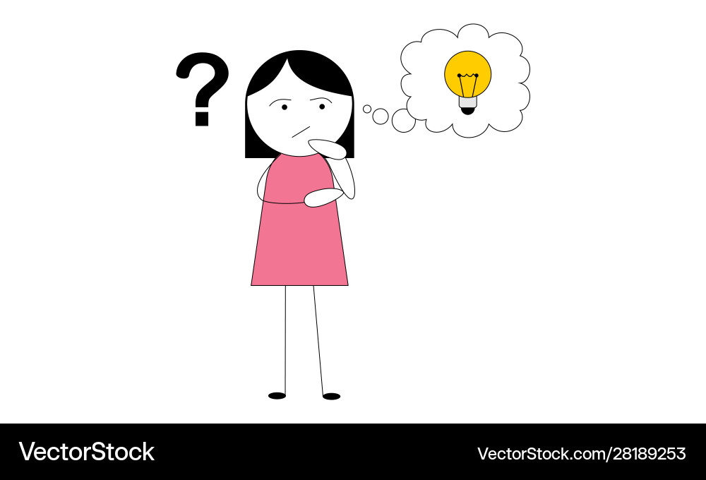 Stickman stick figure choice confused logo Vector Image