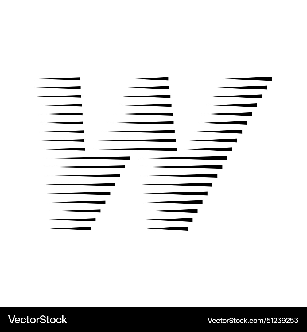 W letter lines logo icon Royalty Free Vector Image
