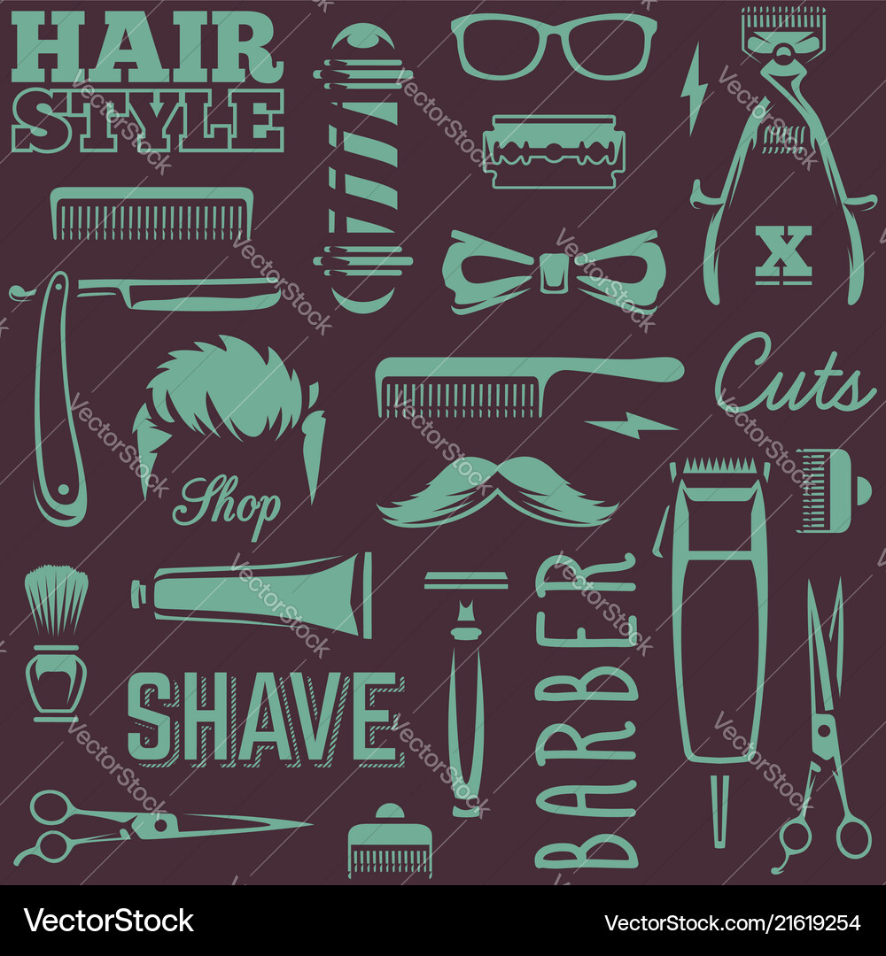 Barber tools seamless texture Royalty Free Vector Image