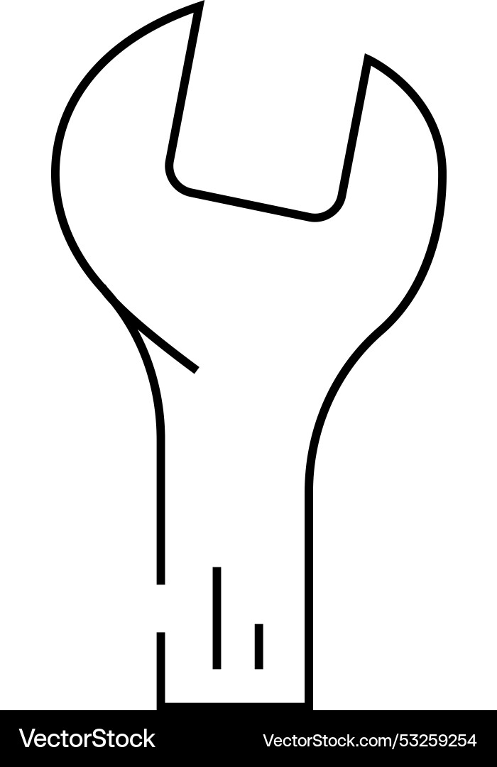 Combination wrench line icon Royalty Free Vector Image