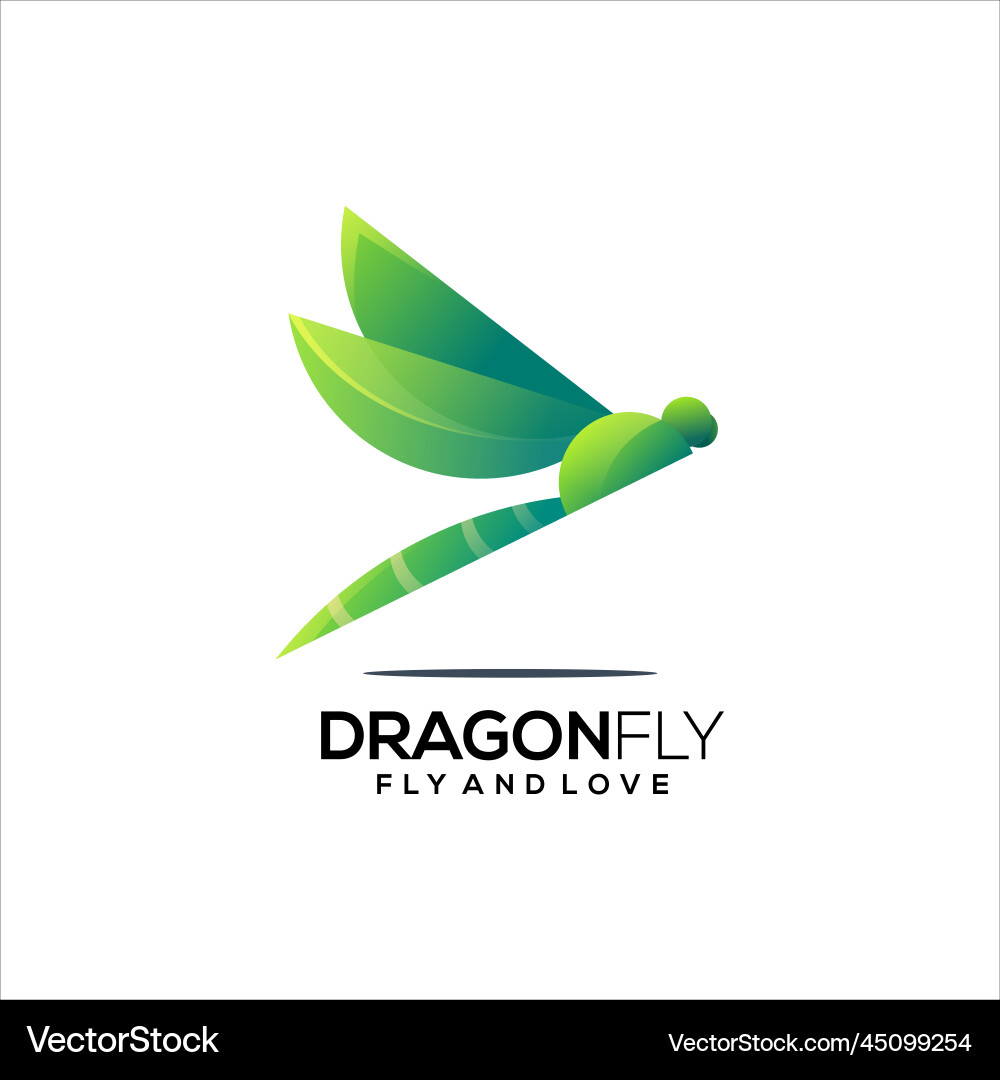 Dragonfly logo colorful gradient template Vector Image