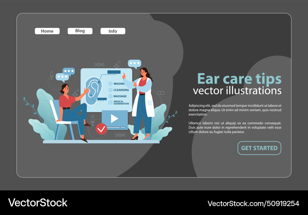 Ear care guidelines informative Royalty Free Vector Image