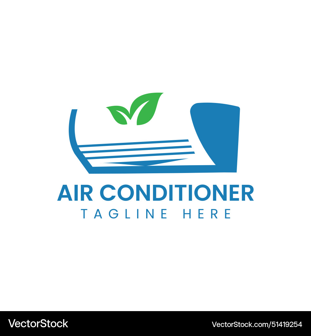Eco air conditioner logo design template for fresh