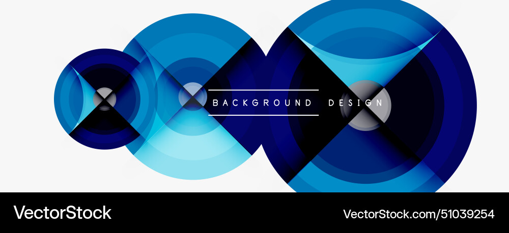 Electric blue circles and triangles on a white Vector Image