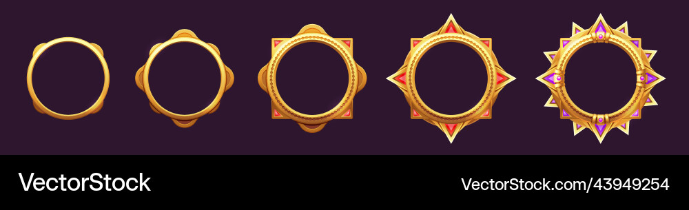 Game level frame cartoon round ui avatar border Vector Image