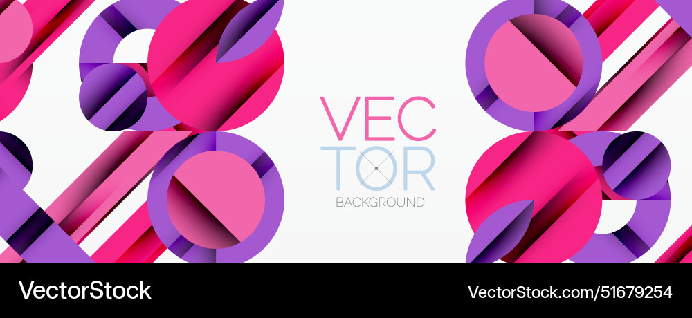 Geometric diagonal line and circle shape wide Vector Image