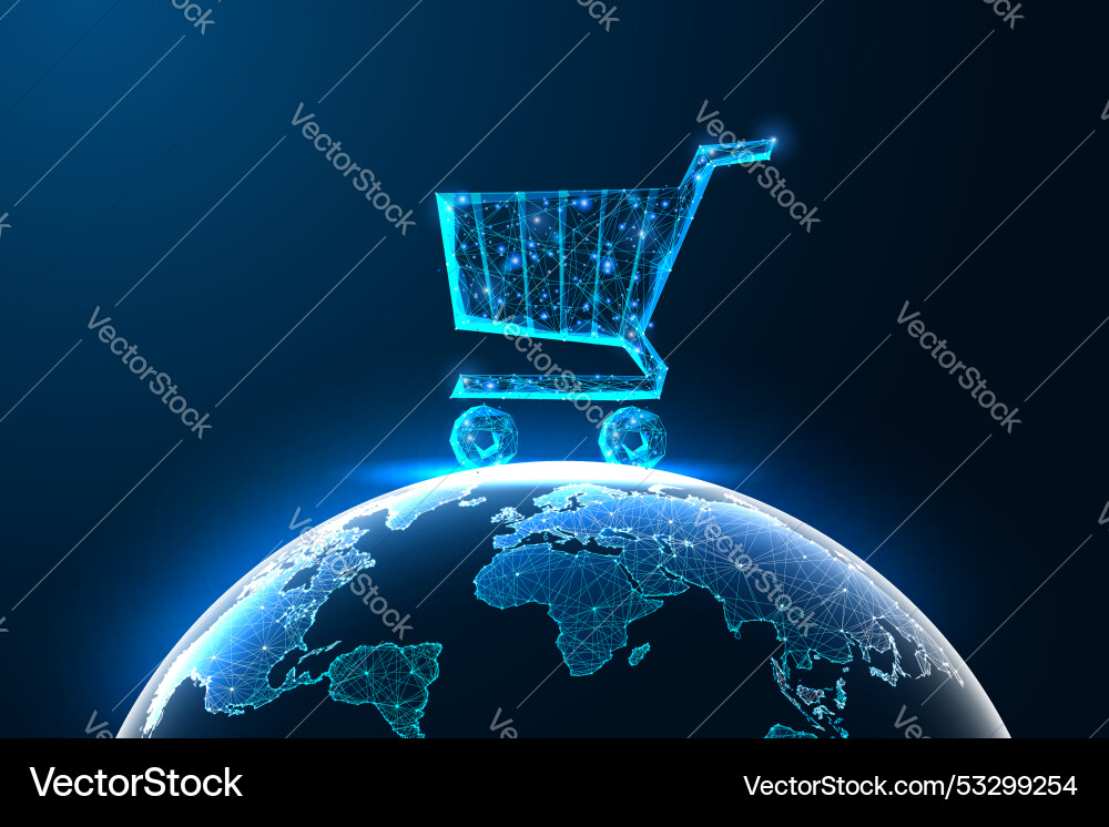 Global market worldwide commerce e-commerce Vector Image