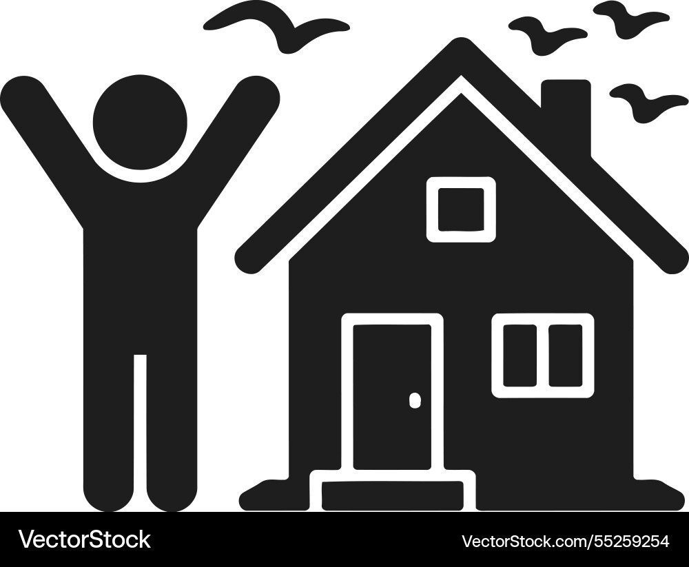Homeownership celebration icon Royalty Free Vector Image