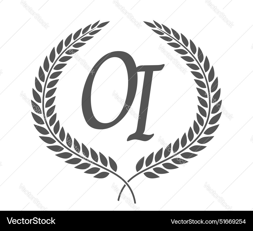 Initial letter o and i oi monogram logo design Vector Image
