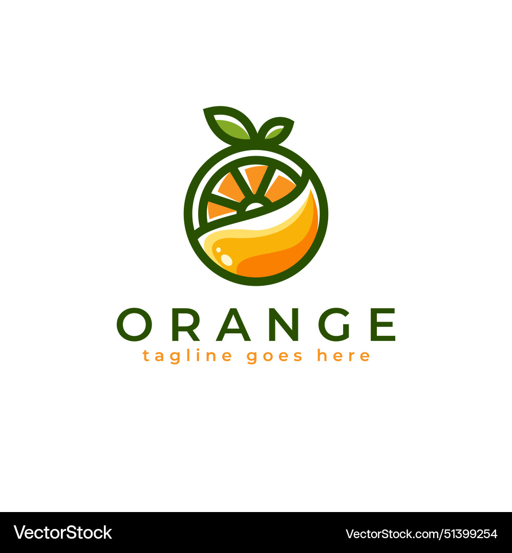 Minimalist orange logo icon design with stylish Vector Image