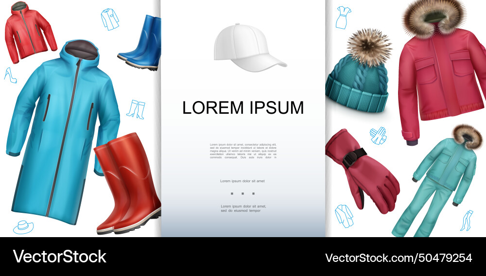 Realistic male clothes template Royalty Free Vector Image