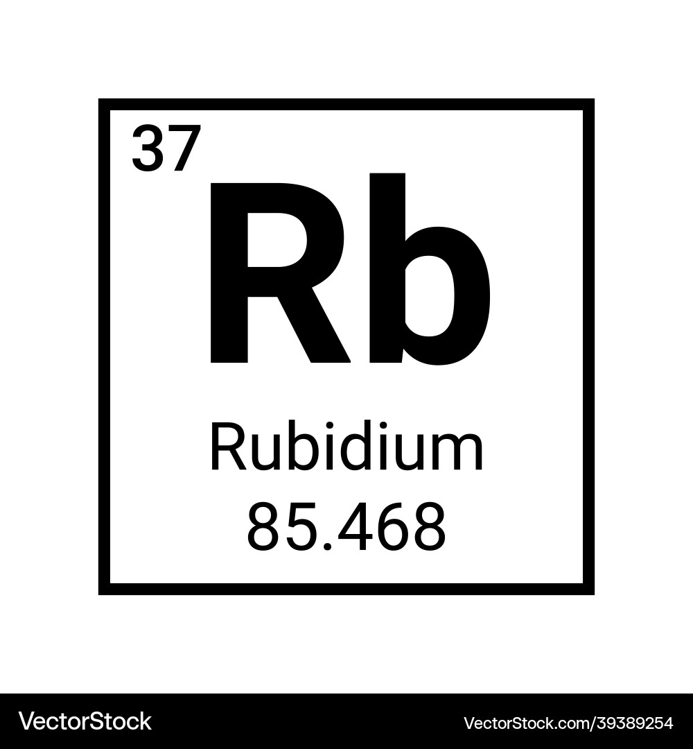 Rubidium element chemistry symbol periodic table Vector Image
