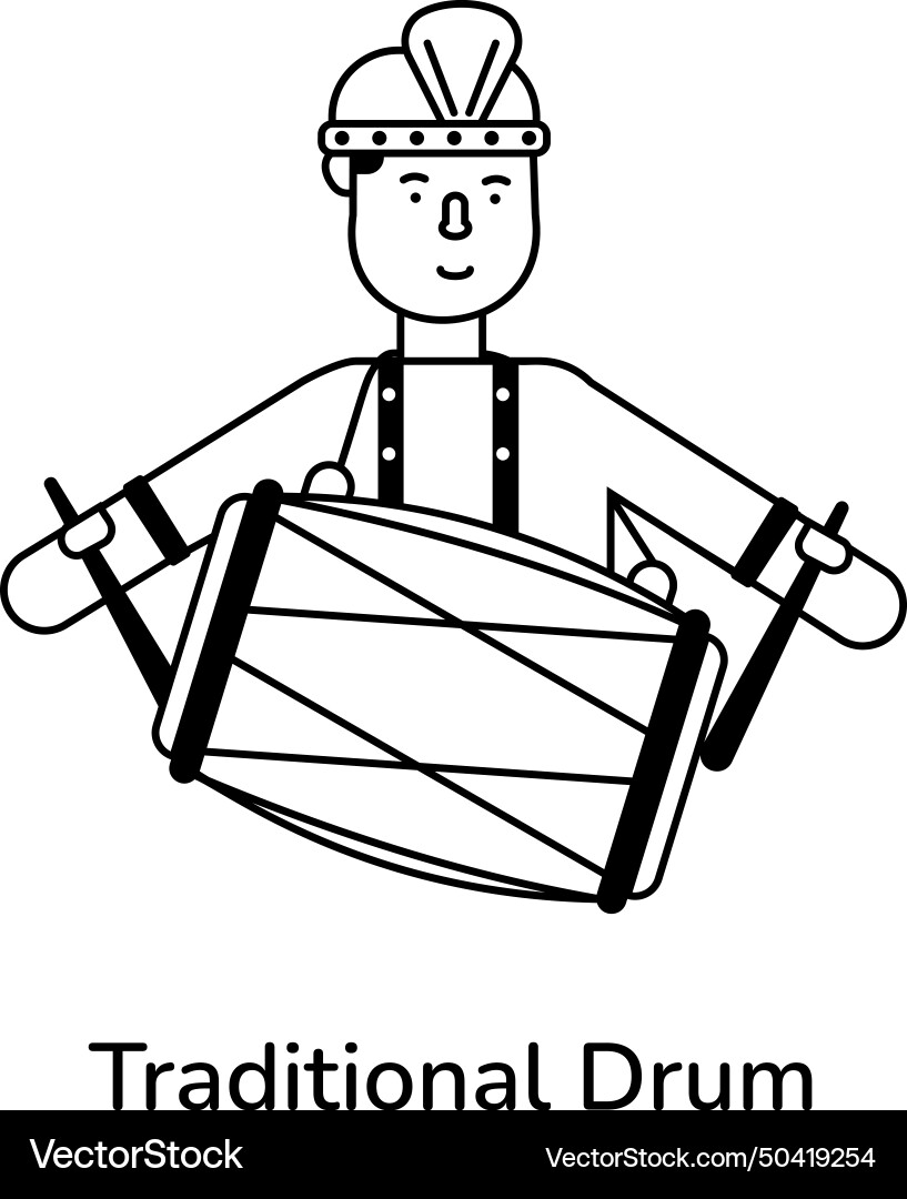 Traditional drum Royalty Free Vector Image - VectorStock