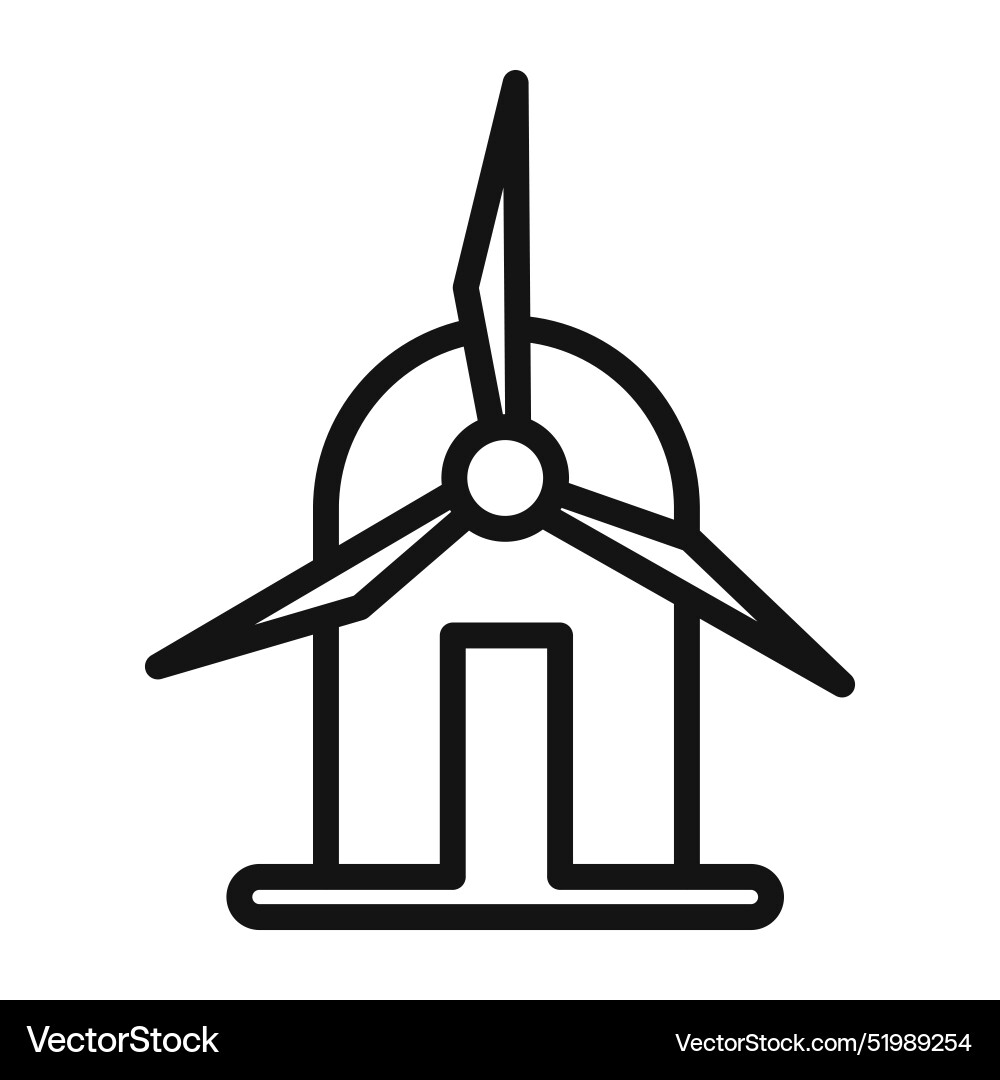 Wind mill icon mark in filled style Royalty Free Vector