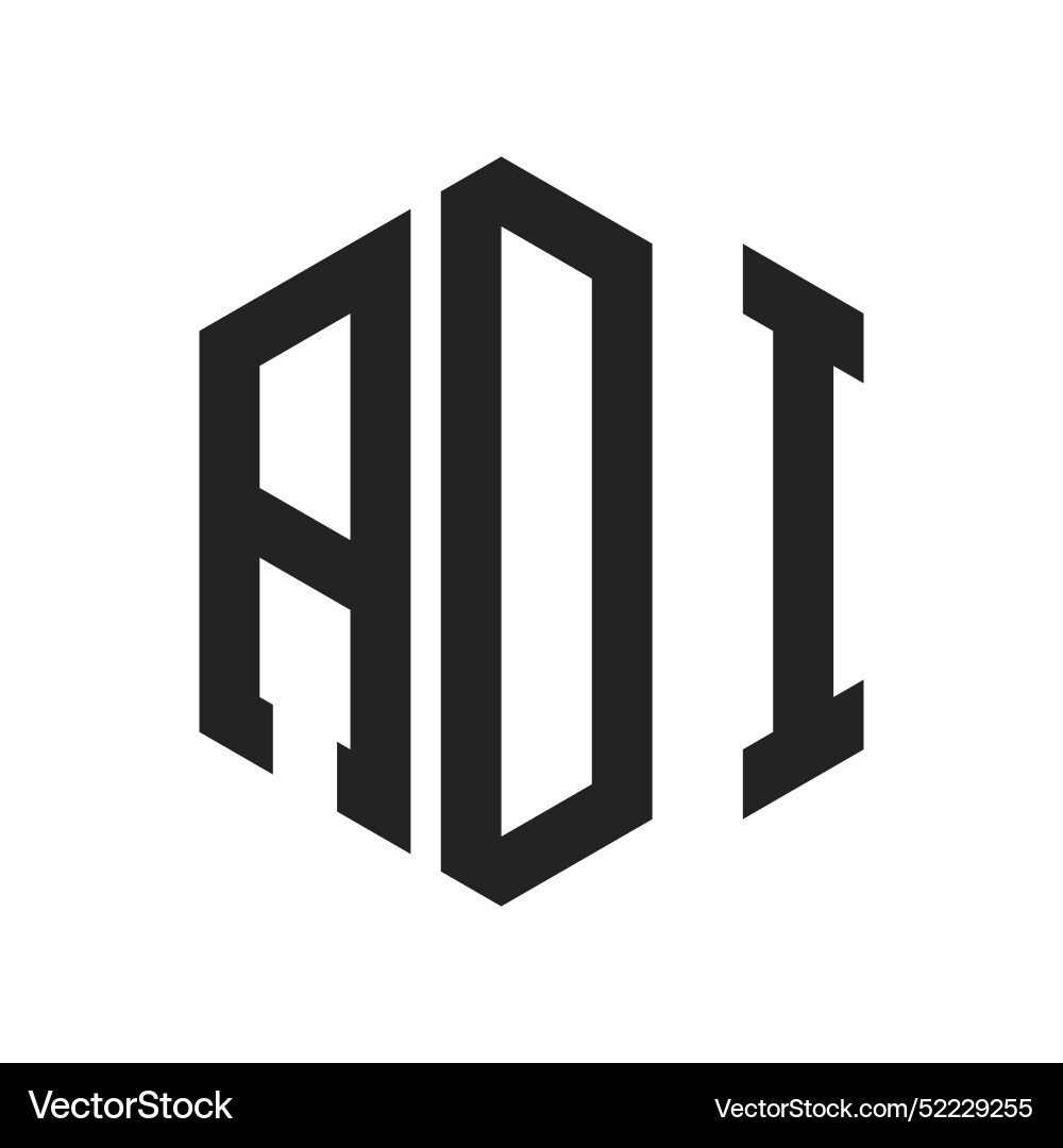 Adi Logo Design Anfangsbuchstaben Monogramm Vektorbild