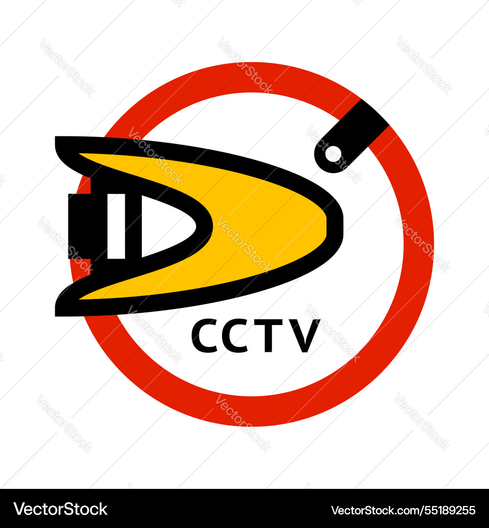 Cctv sticker video surveillance Royalty Free Vector Image