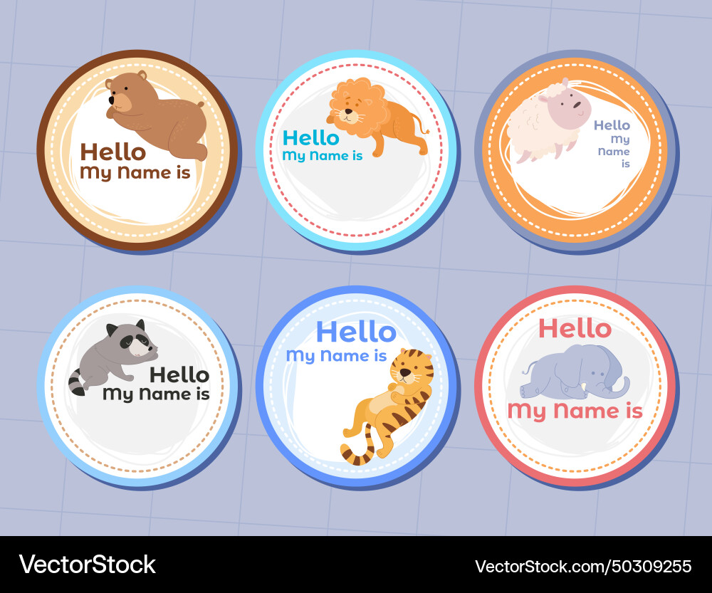 Hello my name is elementary school kindergarten Vector Image