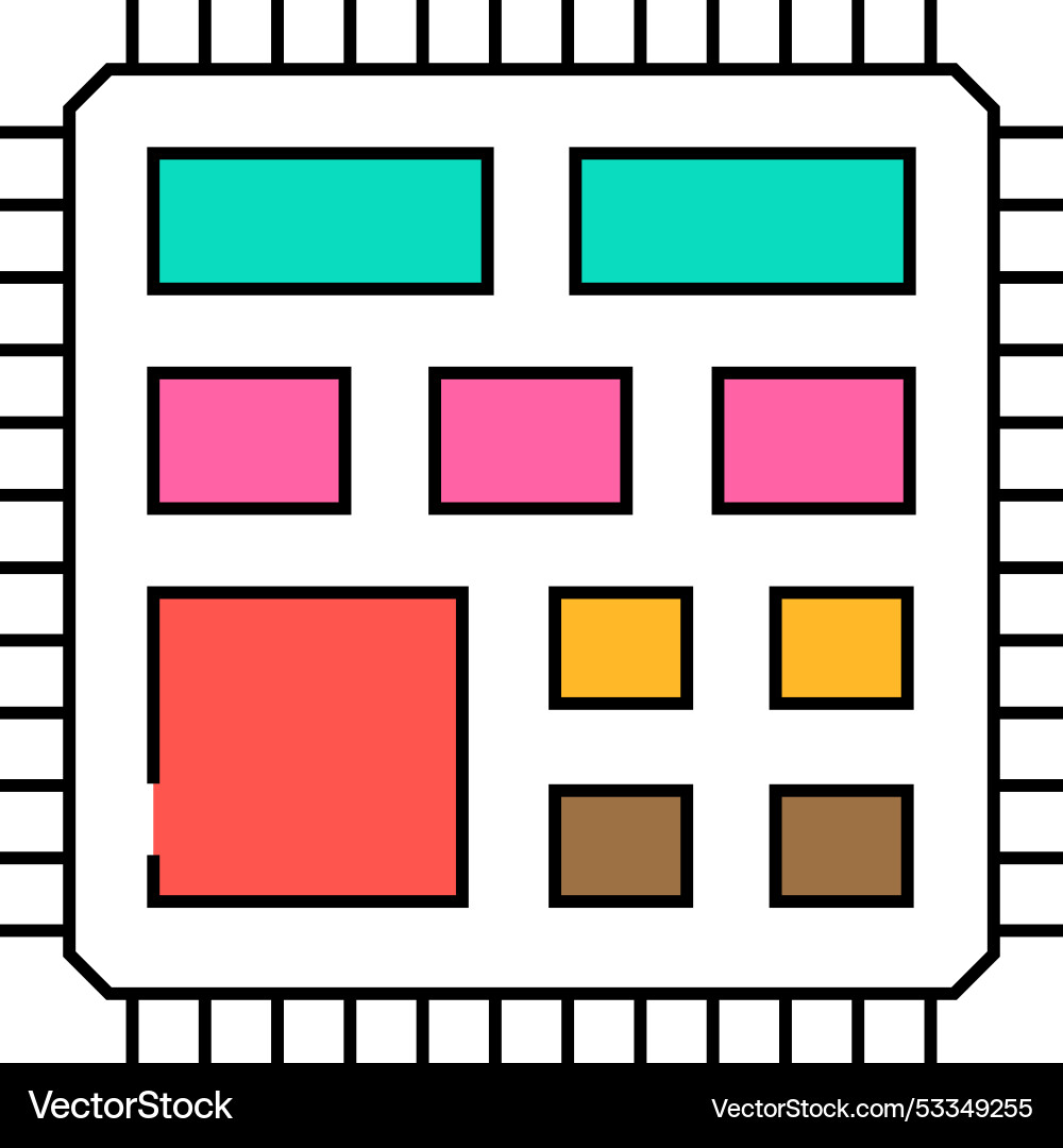 Microcontroller electrical engineer icon color Vector Image Microcontroller electrical engineer icon color Vector Image