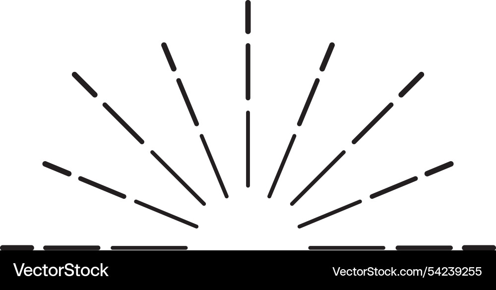 Sun s rays reaching up from horizon creating Vector Image