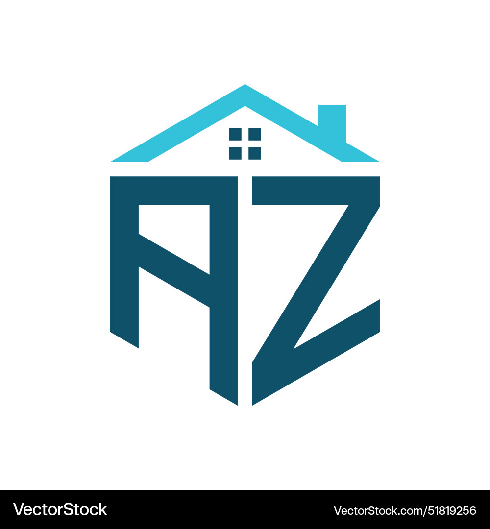 Az house logo design template letter Royalty Free Vector