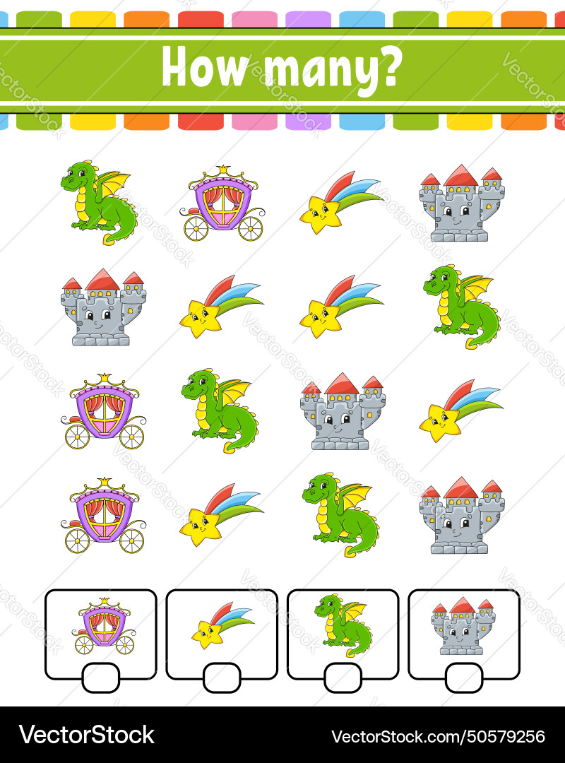 Counting game for children happy characters Vector Image