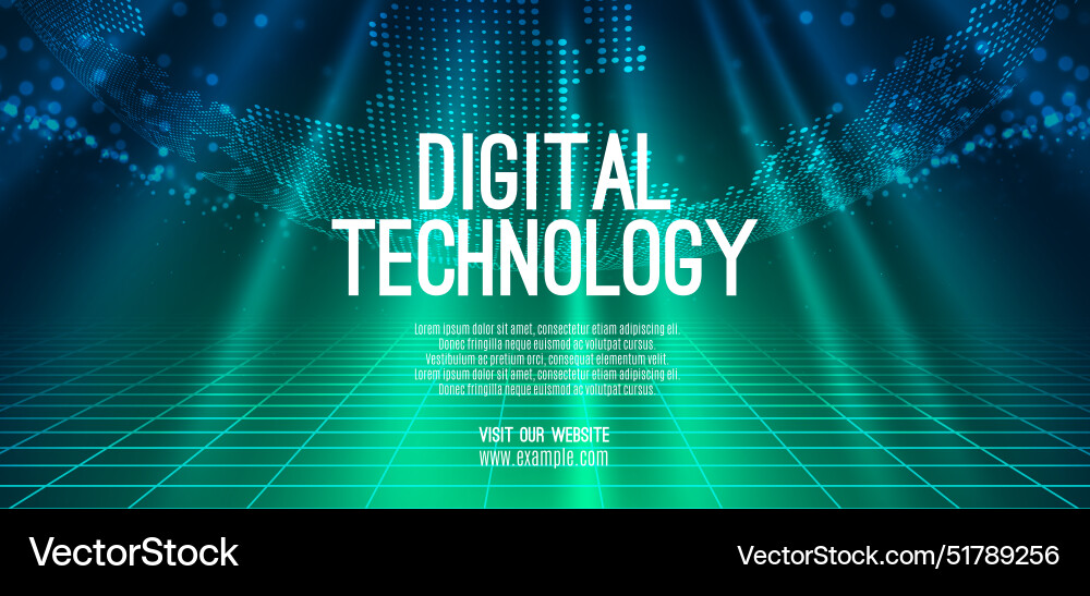 Digital technology speed connect blue green tech Vector Image