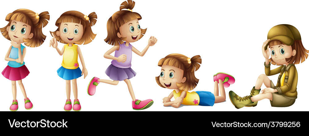Five adorable kids Royalty Free Vector Image - VectorStock