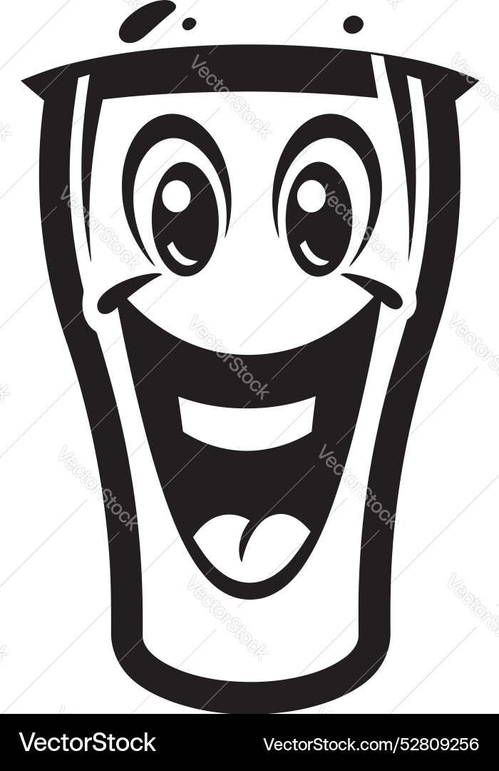 Overflowing happiness logo for smile beer mug Vector Image